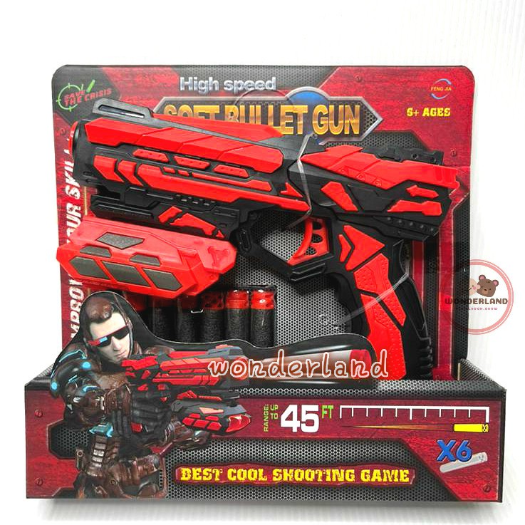 High Speed Soft Bullet Gun Toys with 6 soft bullets cool style design ...