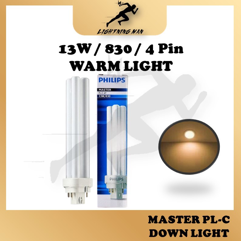 ORIGINAL [SIRIM] Philips 2 Pin Master plc-2P 4P PLC 10W/18W (830/865) energy saving Philips PLC ...