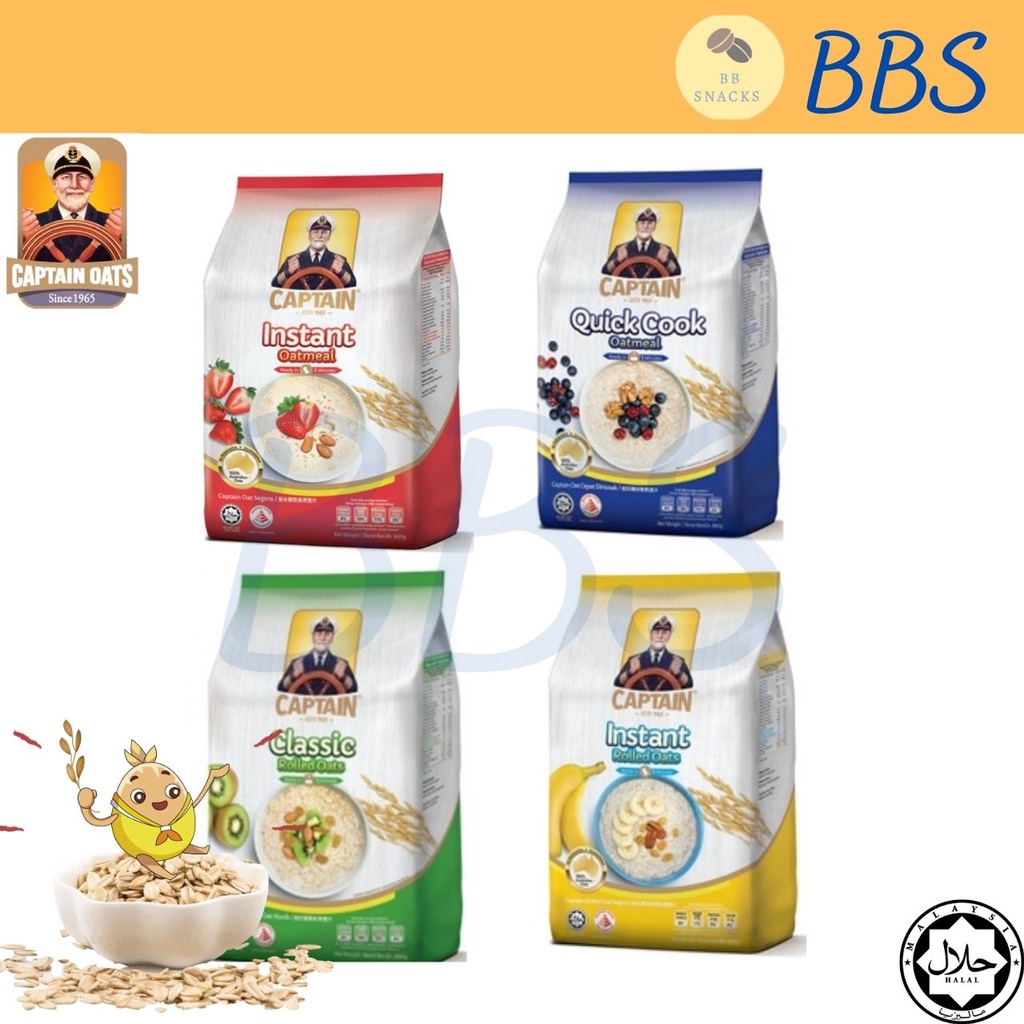 [BBS] Captain Oats Oatmeal 800gm (Instant/Quick/Rolled) | Shopee Malaysia
