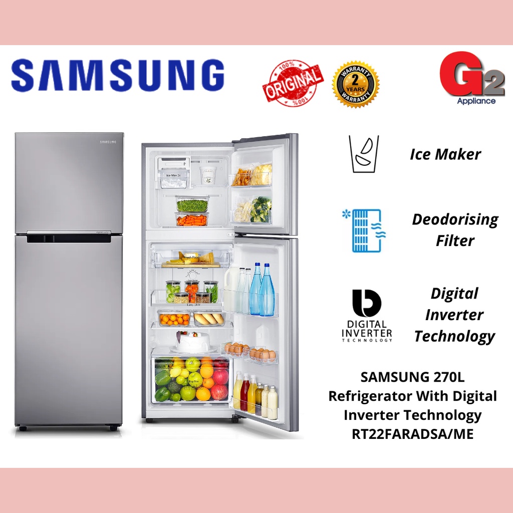SAMSUNG (Ready Stock) 270L REFRIDGERATOR WITH DIGITAL INVERTER ...