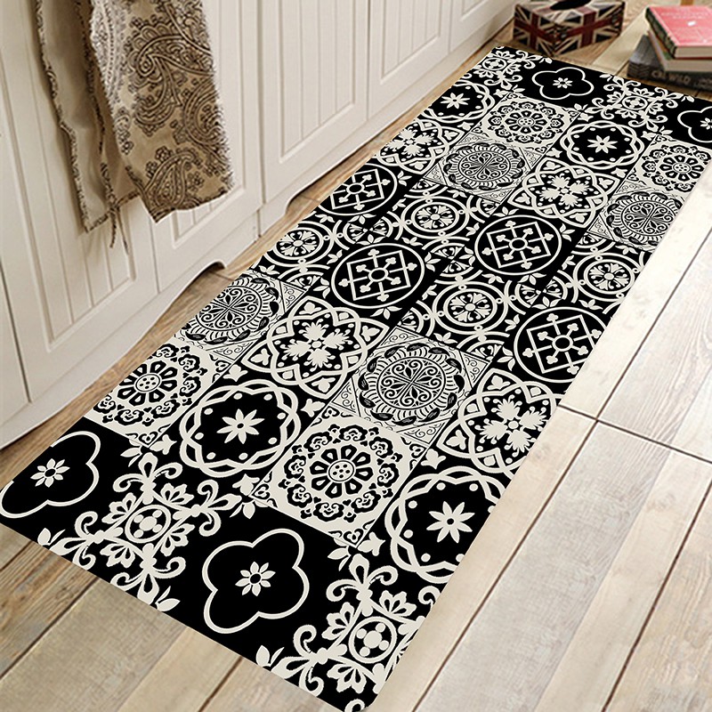 Mediterranean Tile Pattern Runner Rug Runner Carpet for Living Room ...