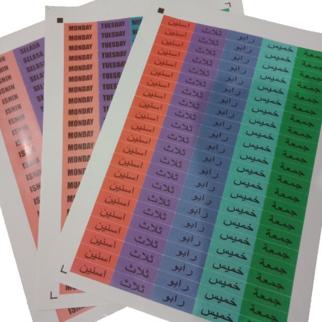 Sticker jadual / sticker harian. | Shopee Malaysia