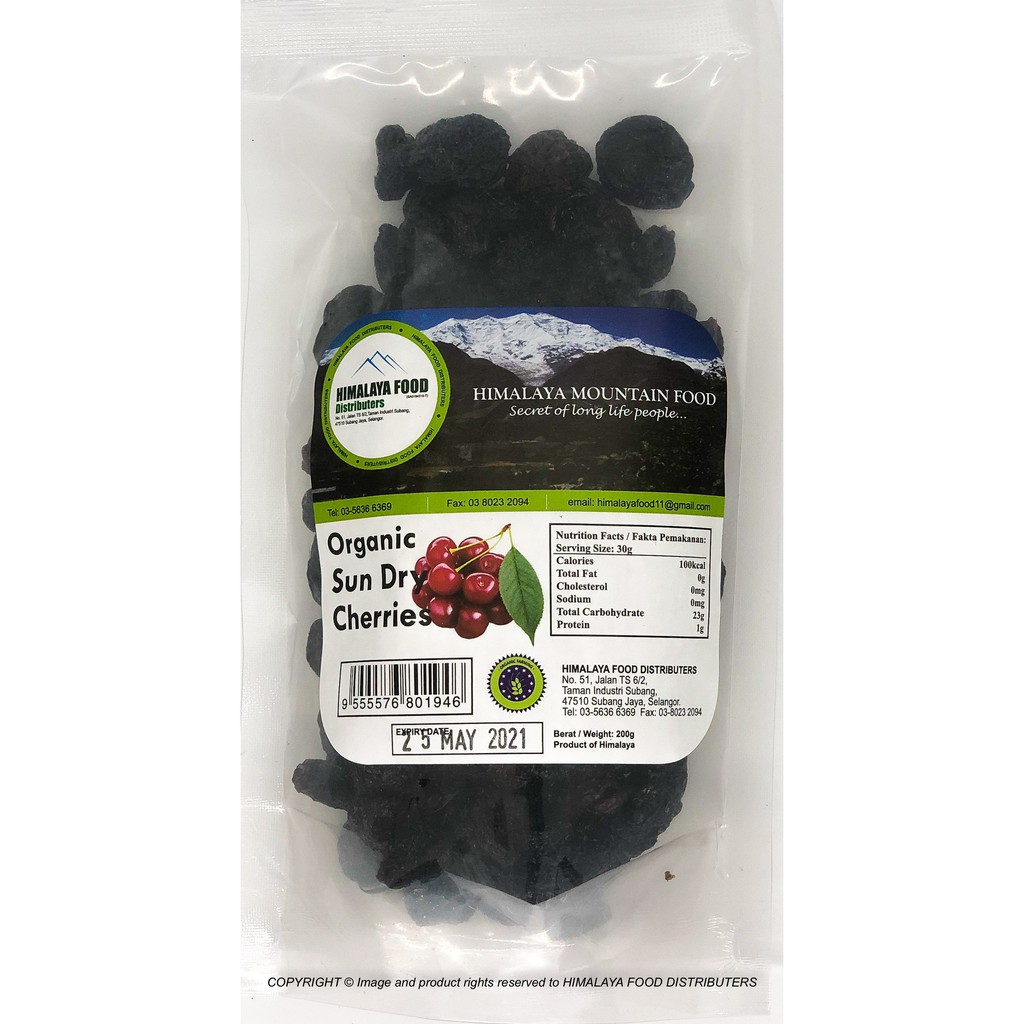 HIMALAYA FOOD Organic Sun-Dried Cherries 200GM [SEEDLESS] | Shopee Malaysia