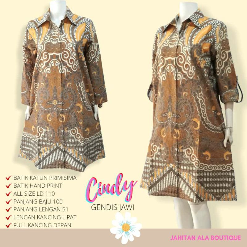 Modern Women's Batik Tunic Top, Original Solo Premium Batik Work Dress ...