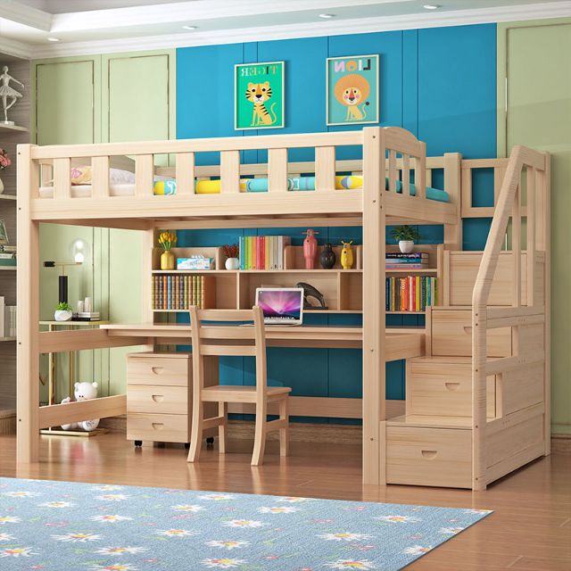 table overhead bed adult solid wood bed multi-function bed combination ...