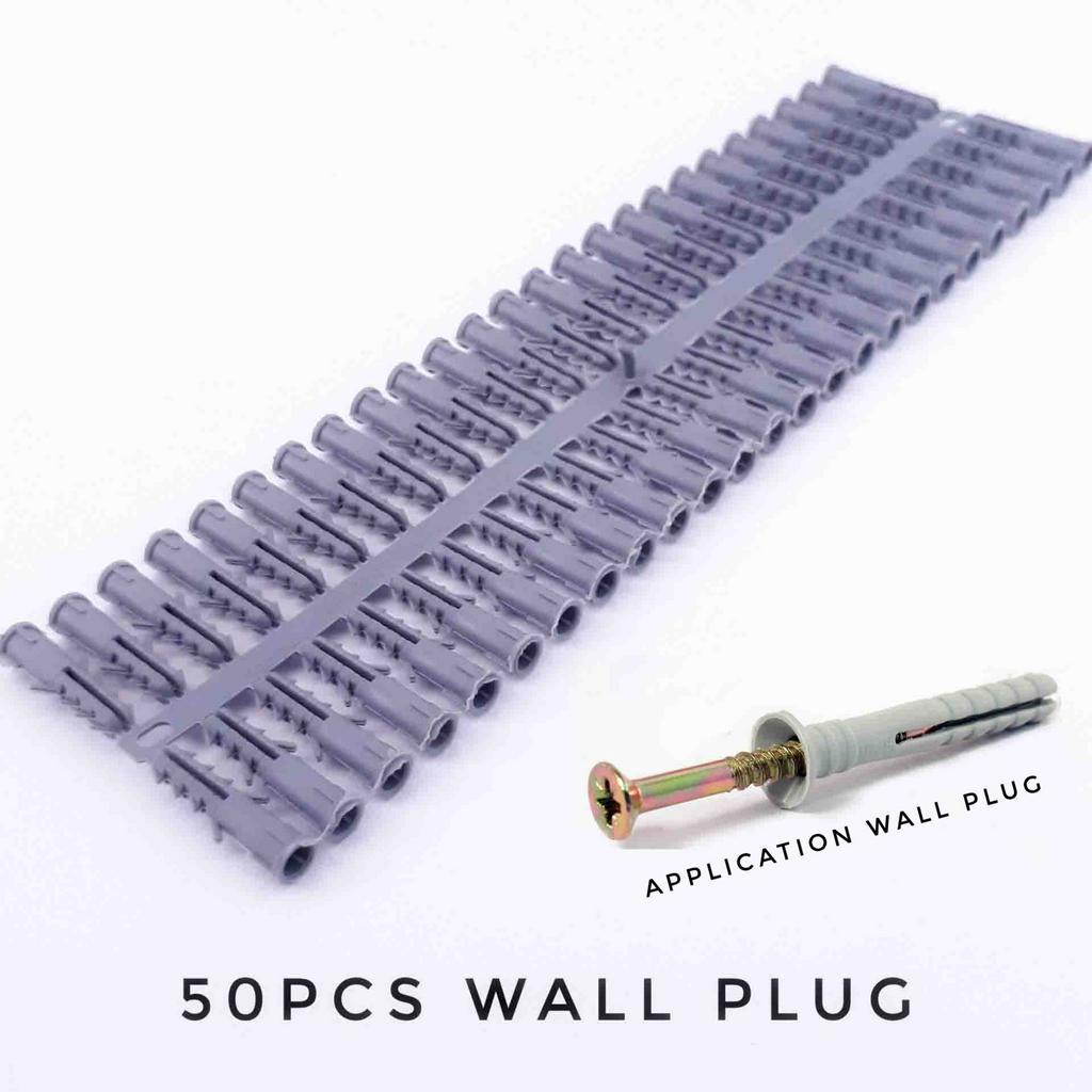 PVC Wall Plug 6mm 50pcs Plastic Wall Plug | Shopee Malaysia