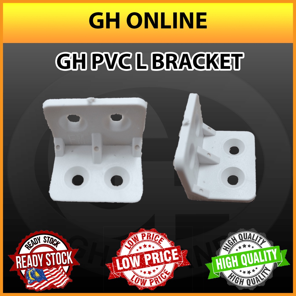 PVC L BRACKET ( 100PCS ) PLASTIC BRACKET ANGLE BRACKET PENYAMBUNG KAYU ...
