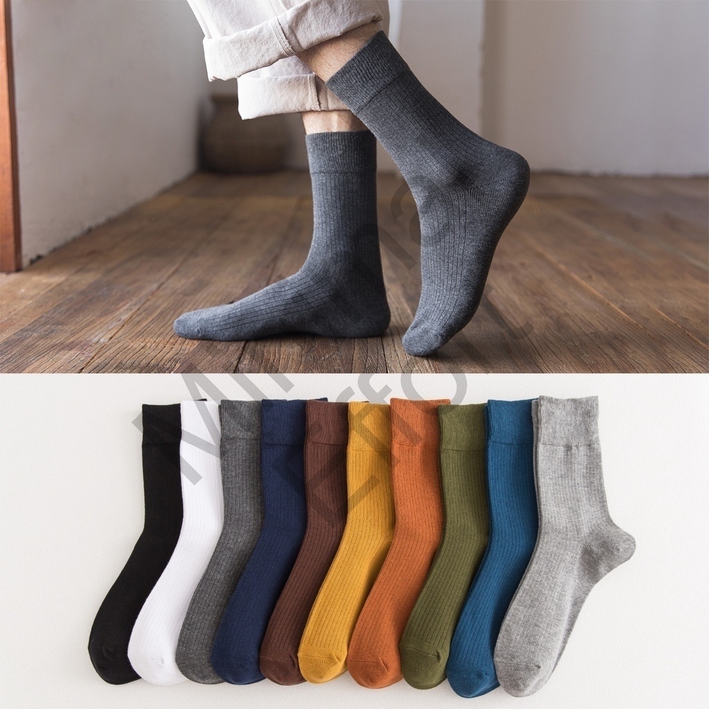 Unisex Cotton Breathable Crew Work Socks Men Socks, Office Socks, Plain ...