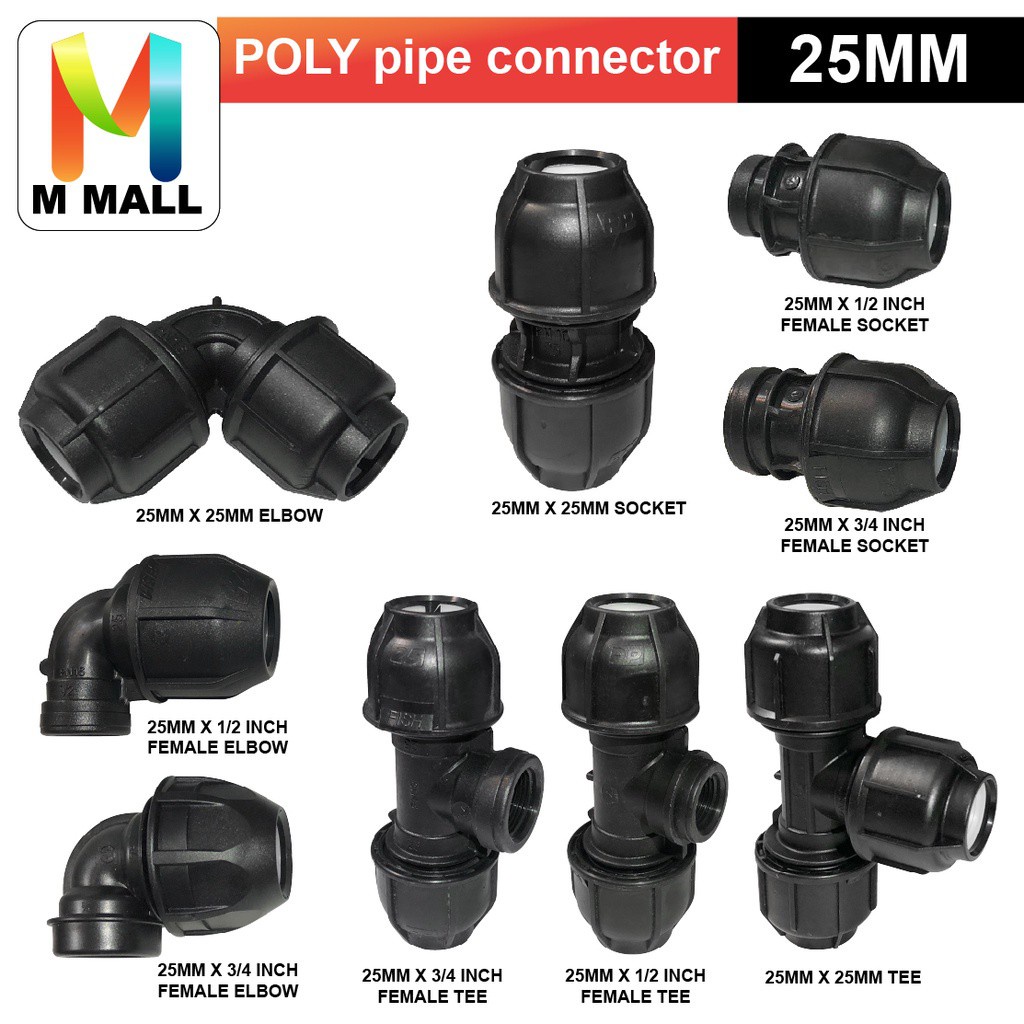 M MALL 25mm POLY PIPE FITTING HDPE FITTINGS Female Poly pipe Fitting ...