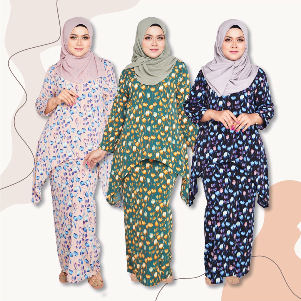 LUNA [RAYA COLLECTION] PLUS SIZE MUSLIMAH Lyla lady Kurung Set 21142 ...