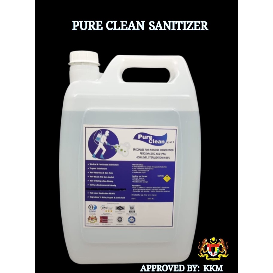 Pure Clean Disinfection Peroxyacetic Acid Liquid 5L (Original) | Shopee ...