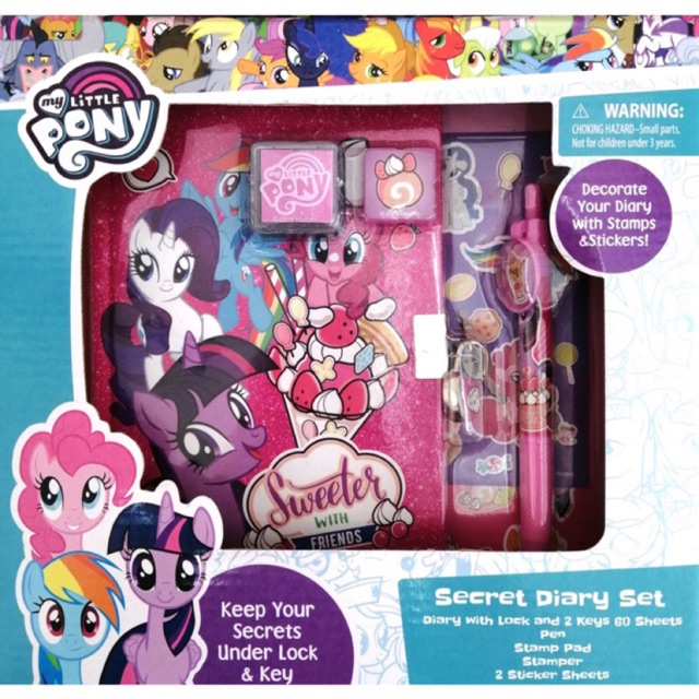 My Little Pony Secret Diary Note Book Set With Lock and Accessories ...