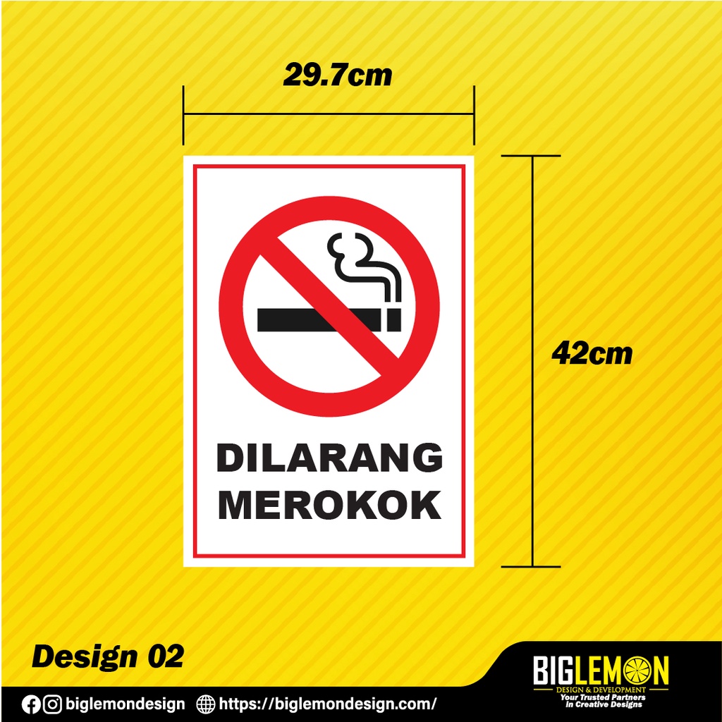 No Smoking Sticker Label No Smoking board Di larang merokok label ...