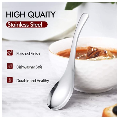 🔥【READY STOCK】🔥 17cm SUS 304 Stainless Steel Spoon Thick Dinner Spoon ...
