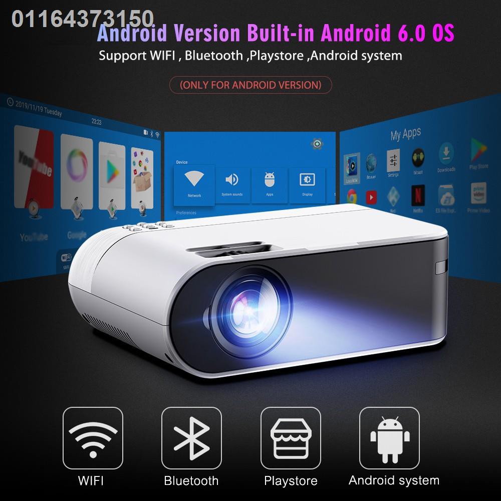 W18 Mini HD LCD Portable Android 6.0 Projector 1280x720 Pixels ...