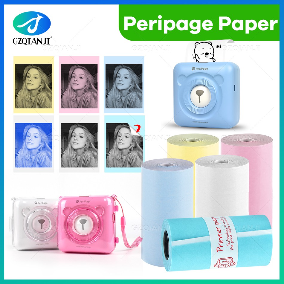 Peripage A6 Paper Roll Thermal label Sticker Photo Paper White Color ...