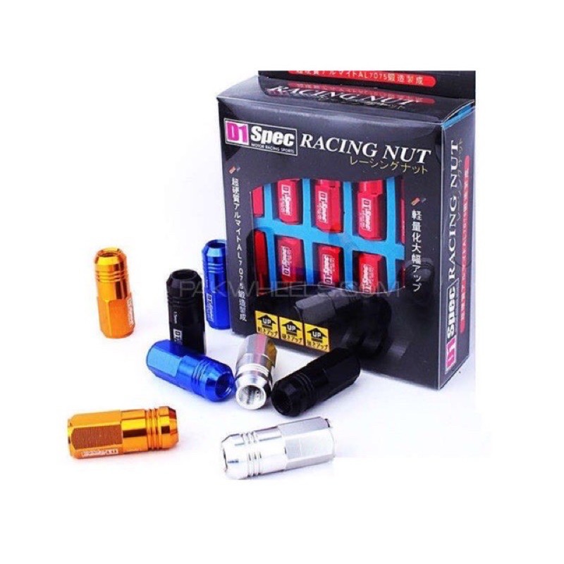 D1 NUT SPEC RACING RAYS NUT ALUMINIUM M12 X P1.5 WHEEL NUTS-(1 SET=20 ...