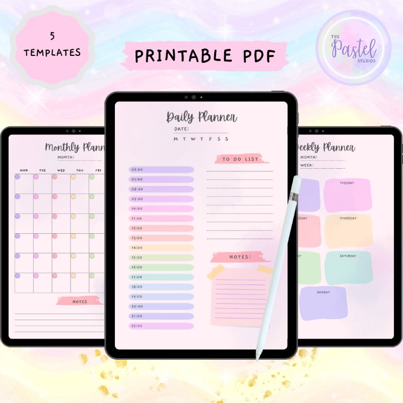 [SET A] Digital Planner Daily/Weekly/Monthly Planner (Undated ...