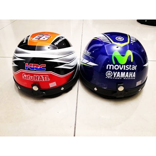 Original Movistar MHR Helmet Repsol Half Cut Helmet Steng | Shopee Malaysia