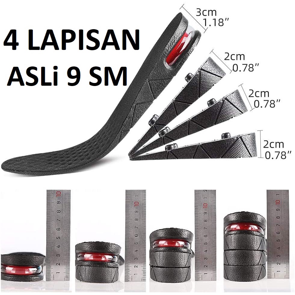 9 cm Insole Bertambah Tinggi 9 Sm Dengan Kusyen Udara Angkat Ketinggian ...