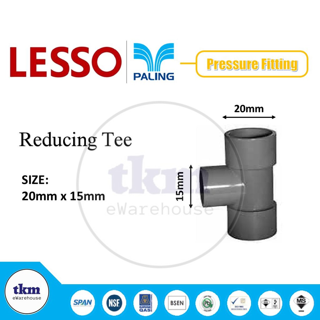 LESSO PALING BRAND GREY PVC PRESSURE FITTING REDUCING SOCKET REDUCING ...