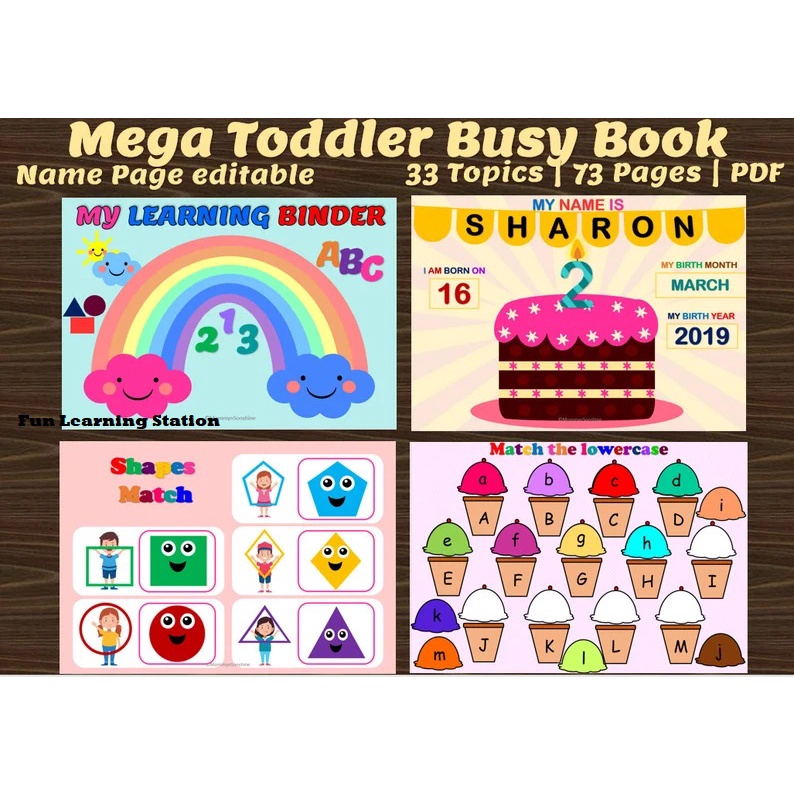 314- Toddler Preschool Busy Book Bundle 73 pages 33 learning activities ...