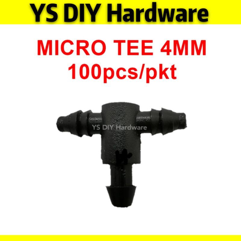 Micro Tee 4MM 3 Way Joiner Mini Tee Fertigation Fertigasi Irrigation ...