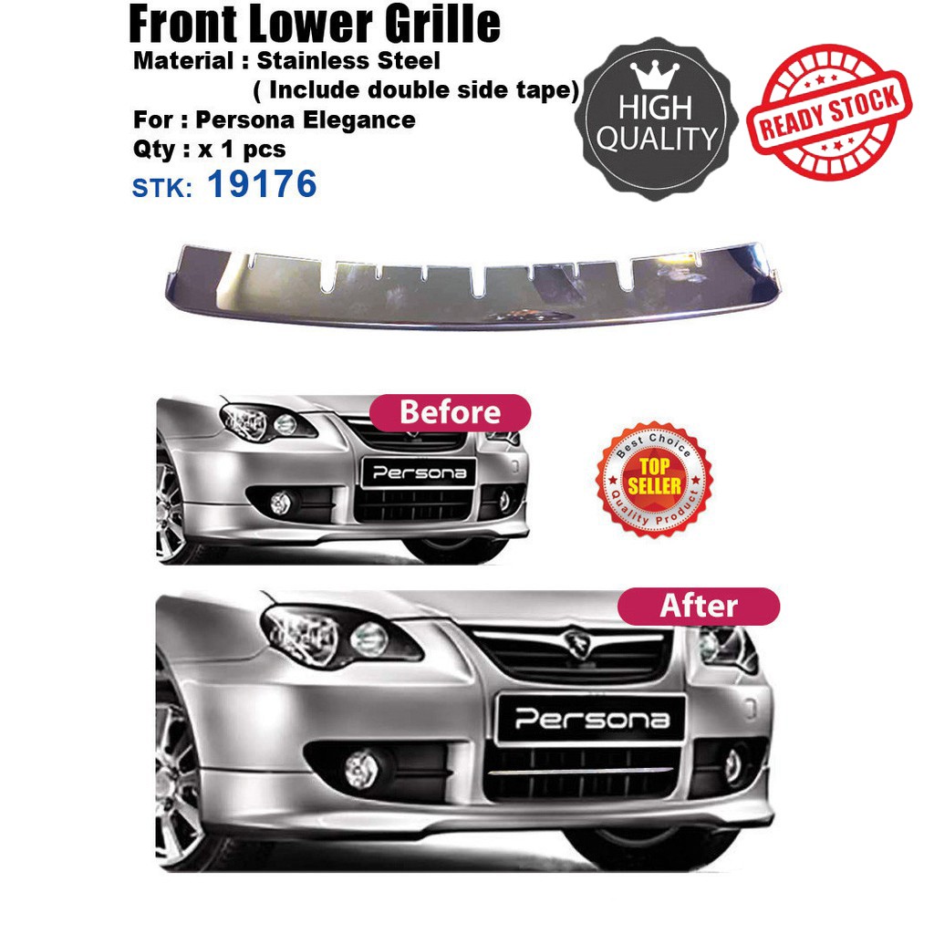 Proton Persona Elegance Front Lower Grille (Stainless Steel) (1 pcs ...