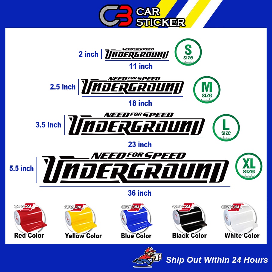 NEED FOR SPEED UNDERGROUND CAR STICKER / CS690 | Shopee Malaysia