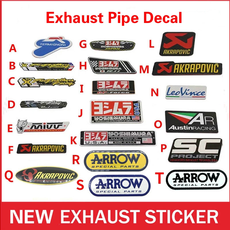 Exhaust Pipe Muffler Metal Aluminum Decal Personalized Modification ...