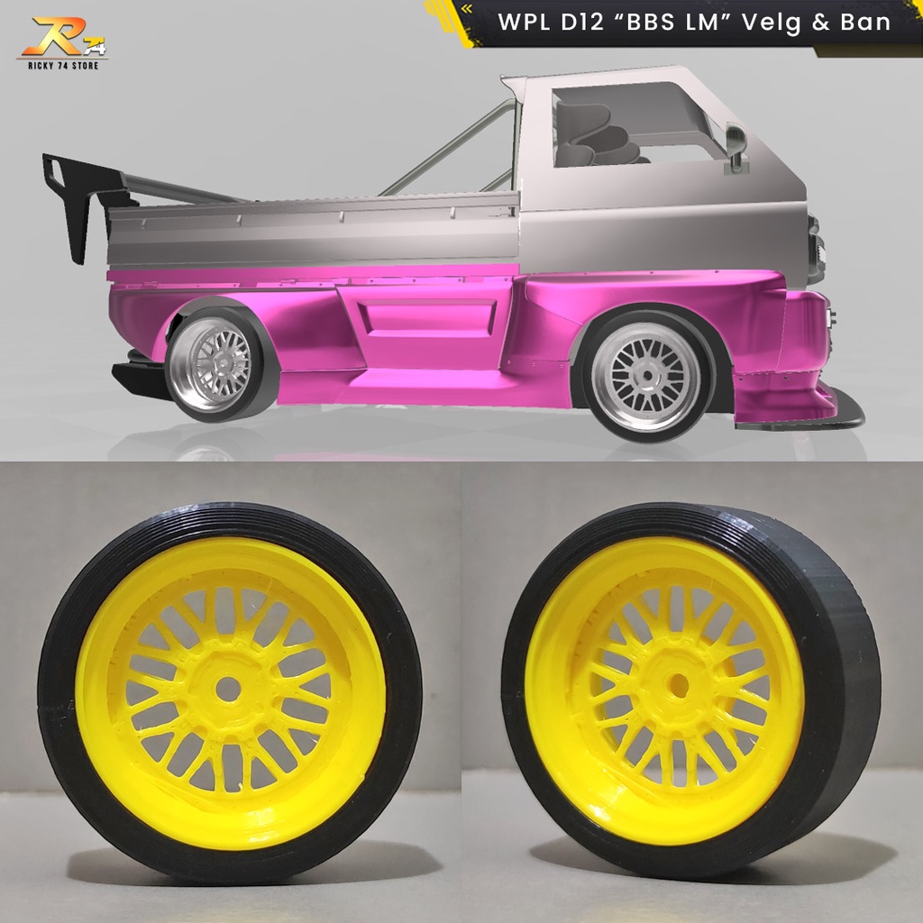 Wpl D12 BBS LM Wheel Rims and Tires 1 Set - RC Drift 3D Print | Shopee ...