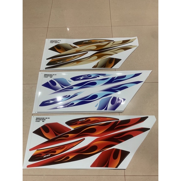 Y15 Y15ZR LC150 MX KING Fire Flame ( Api Edisi ) Body Cover Set Stripe ...