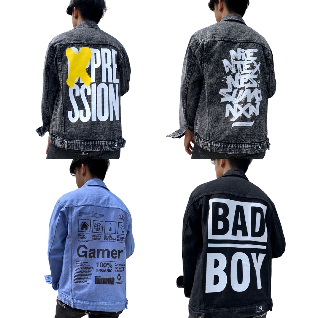 Japanese Ronin Printed Denim Jeans Jacket/Jeans Jacket Back Image ...