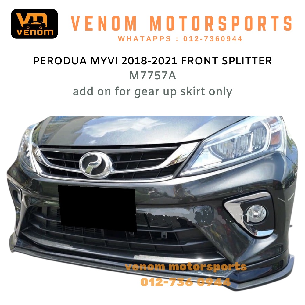 🔥NO PAINT🔥 PERODUA MYVI 2018-2021 FRONT SPLITTER - M7757A | Shopee Malaysia