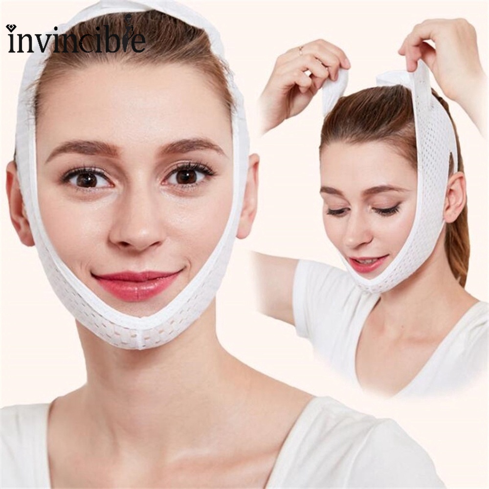 Women Chin Cheek Lift Up Belt/ Professional Facial Anti Wrinkle Strap/ Elastic Face Slimming ...