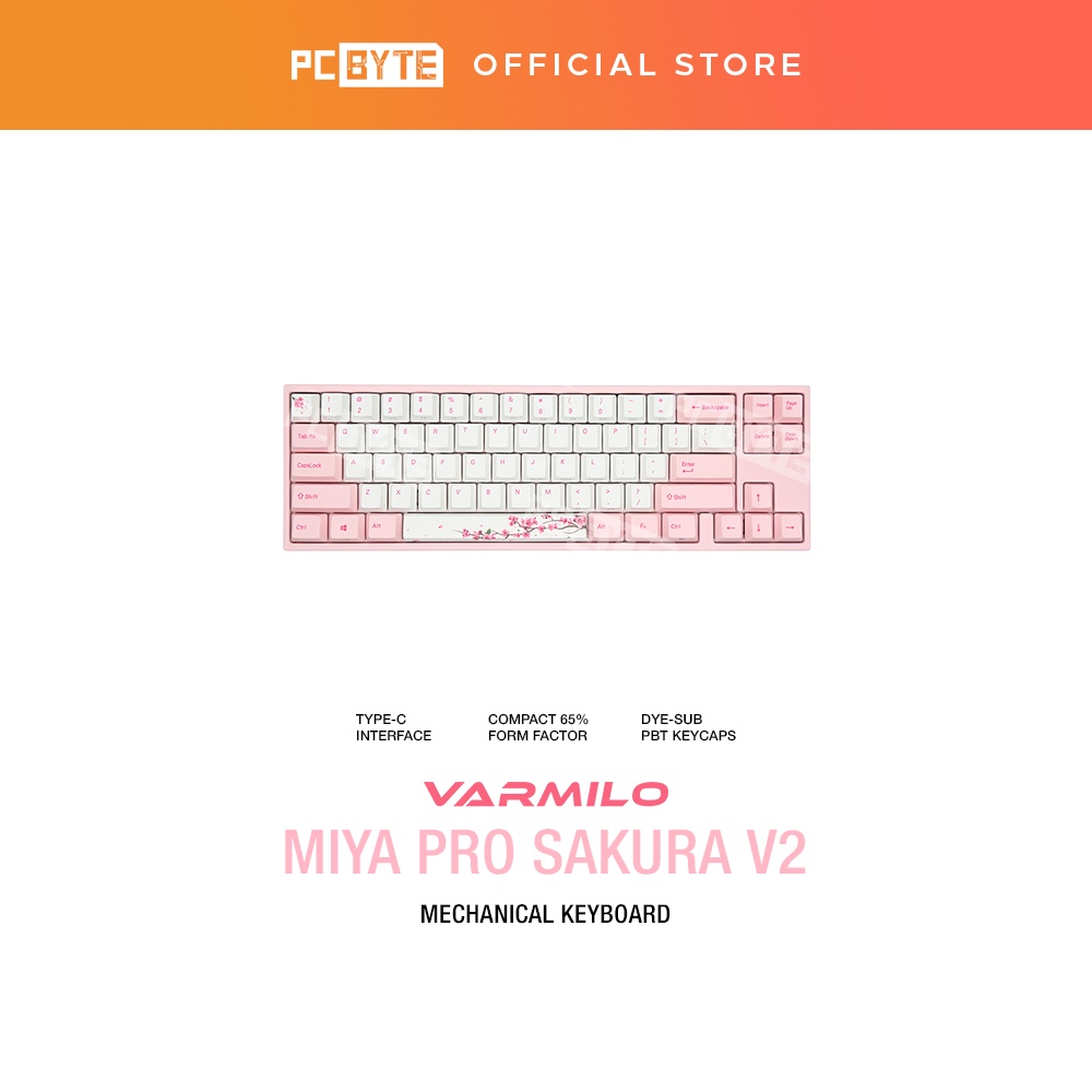 Varmilo Miya Pro Sakura V2 Mechanical Keyboard - (Cherry MX Brown/Red ...