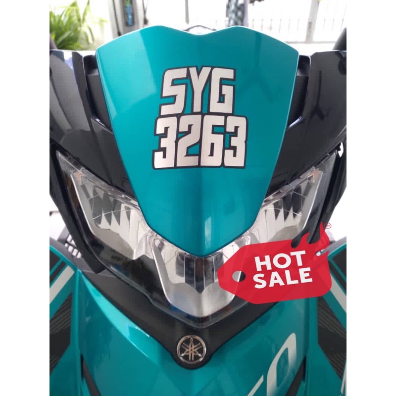 NUMBER PLATE MOTOR STICKER DEPAN (FONT SIZE BOLEH CUSTOM) Y16 Y15zr ...