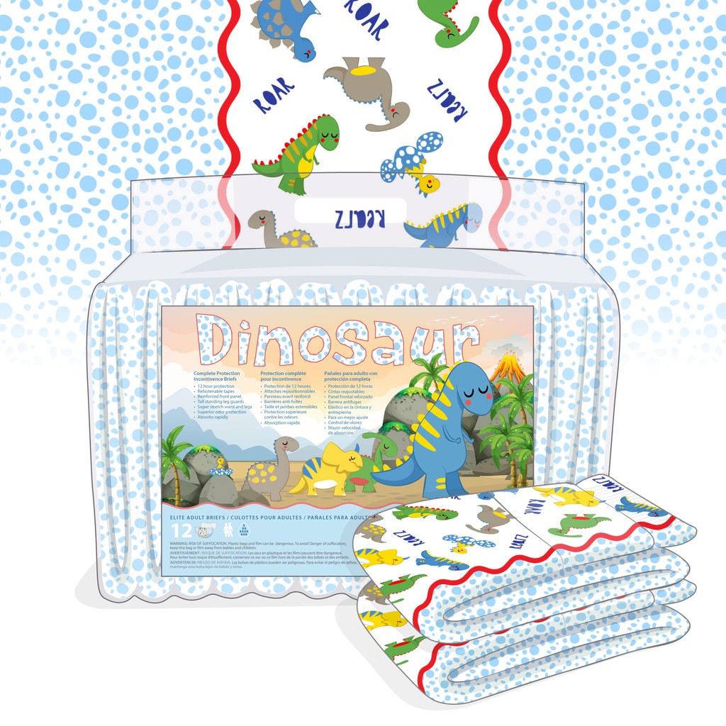 ABDL-Rearz Dinosaur Elite Doll Dragon Diapers (12pcs/Pack) NEW | Shopee ...