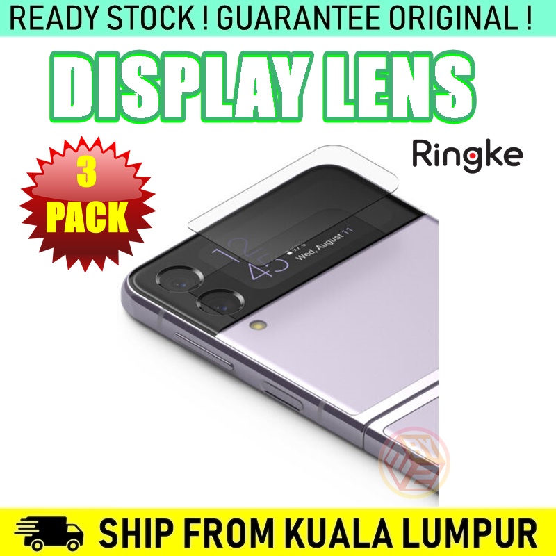 Original Ringke Glass Display Lens Protector for Galaxy Z Flip 3 Flip3 Display Lens Protector ...