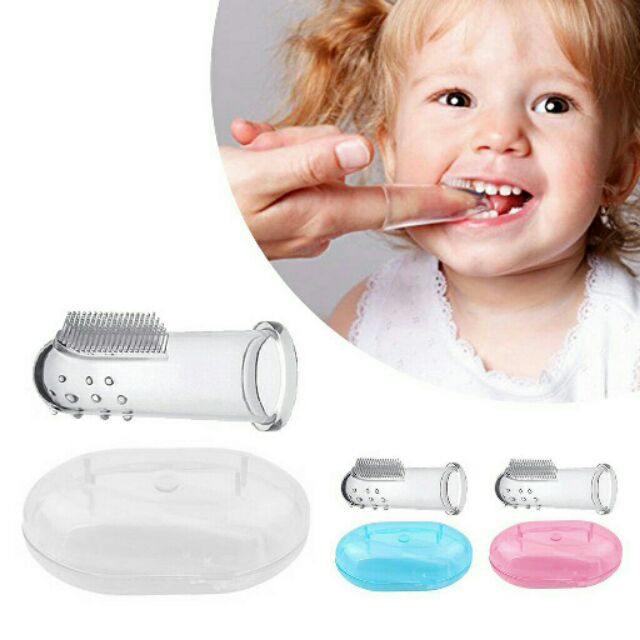 🇲🇾 Baby Soft Silicone Finger Toothbrush Teeth Rubber Massager Brush ...