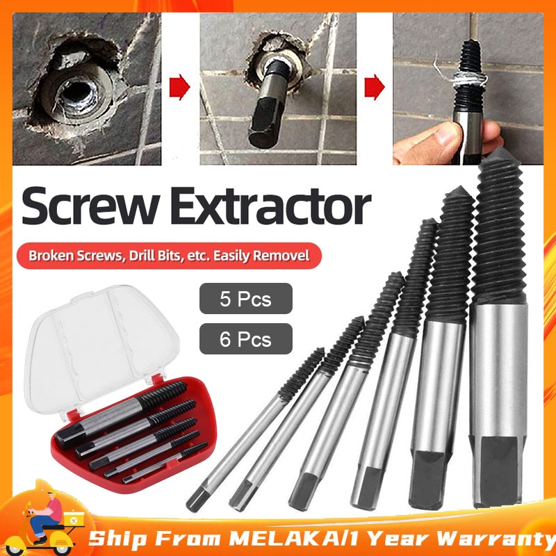 Screw Extractor 5/6PCS Speed Screws Out Extractor Drill Bits Damaged ...