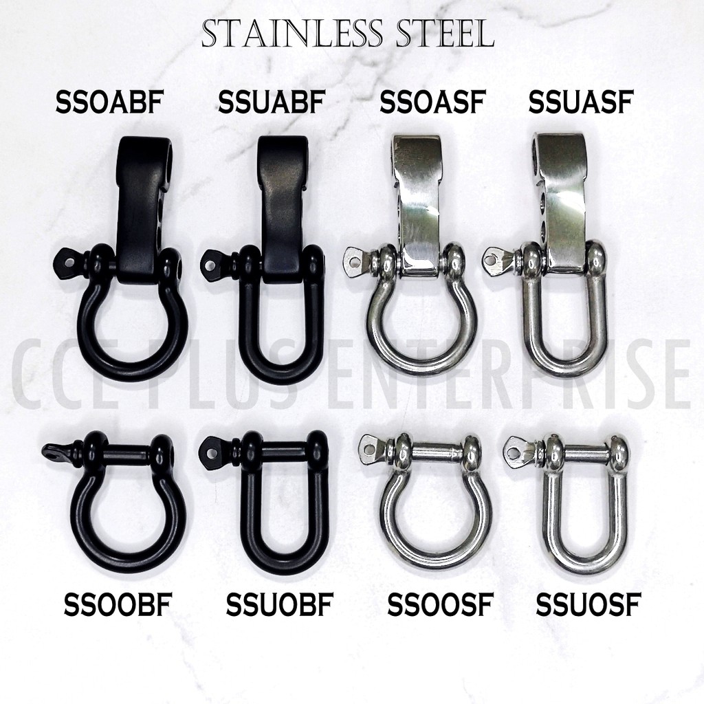 Shackle Stainless Steel U O Bow shape Buckle Paracord Bracelet Shiny ...