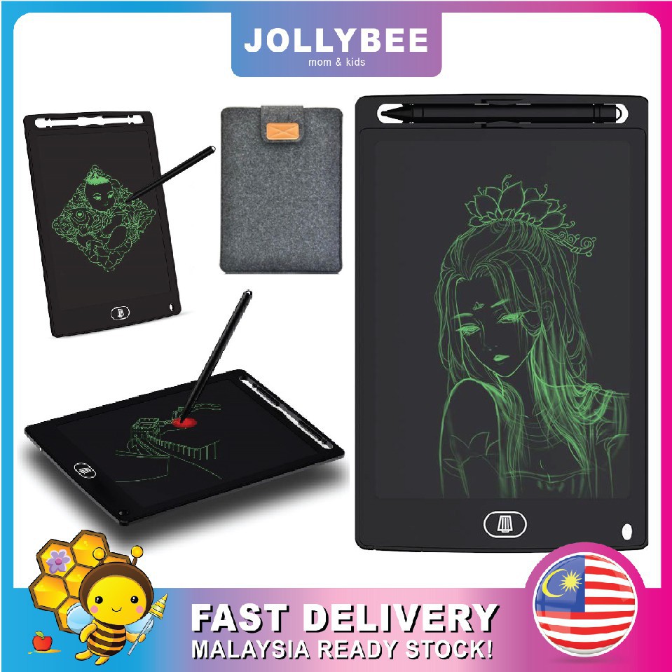mainan kanak-kanak Jollybee Digital Writing Drawing Tablet LCD Portable ...