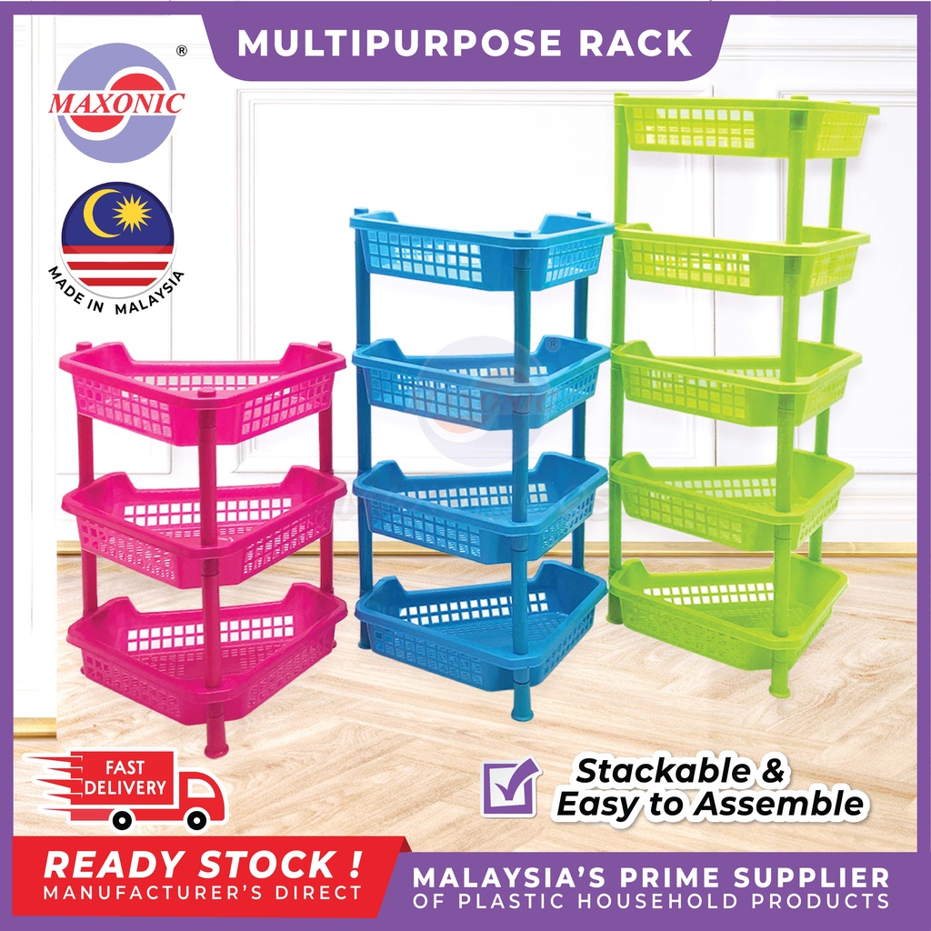 MAXONIC 3/4/5 TIER TRIANGLE MULTIPURPOSE RACK | KITCHEN RACK | BATHROOM ...