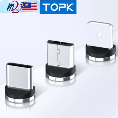 TOPK Magnetic Cable AM60 HEAD For MICRO / TYPE C / iP - BLACK | Shopee ...