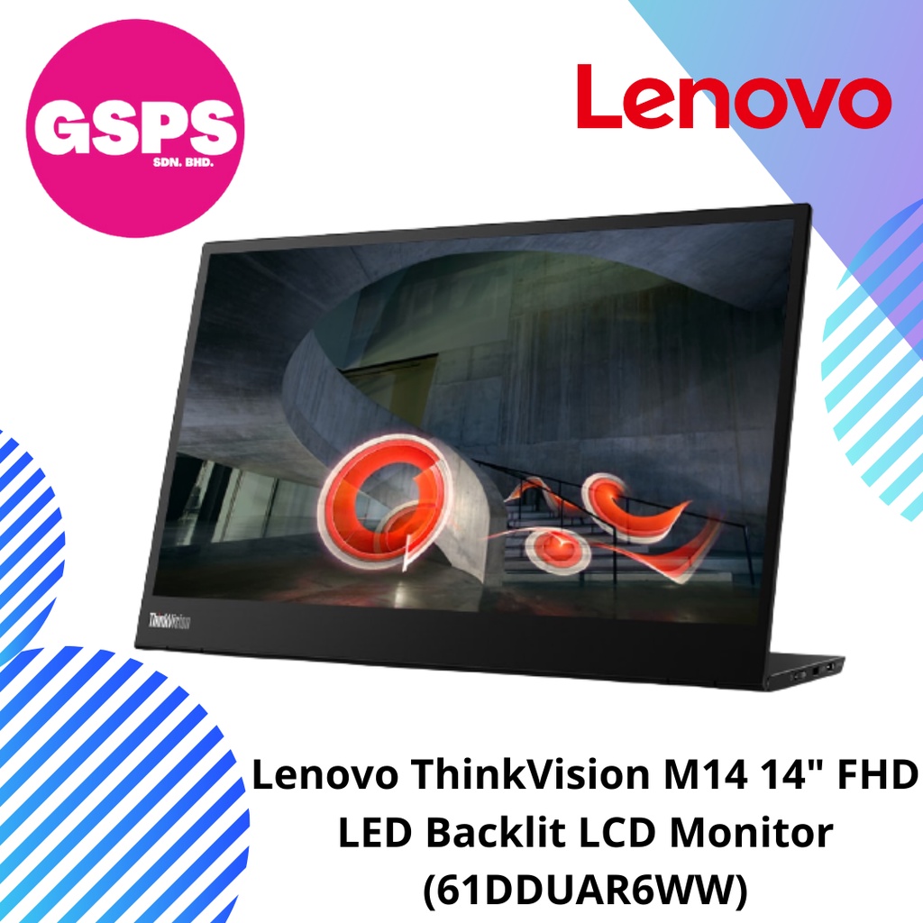 Lenovo ThinkVision M14/M14t 14-inch FHD LED Backlit LCD Monitor ...