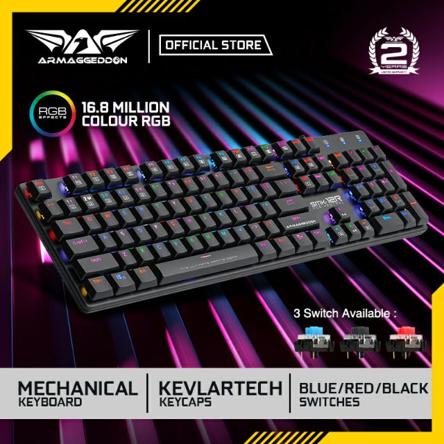 Armaggeddon SMK-12R RGB Effect Kestrel Outemu Blue / Black / Red Switch ...