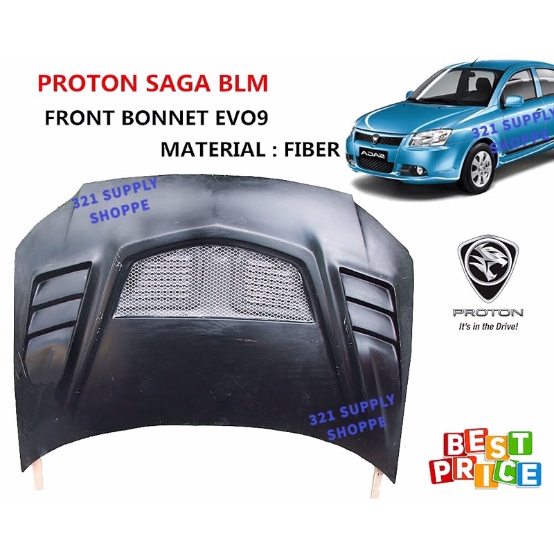 PROTON SAGA BLM FRONT BONNET BONET B8200 LL8200 // EVO9 EVO 9 08-10 ...