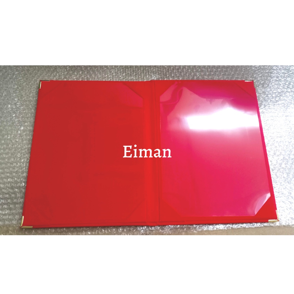 Eiman Velvet Certificate folder sijil baldu folder text ucapan saiz A4 ...