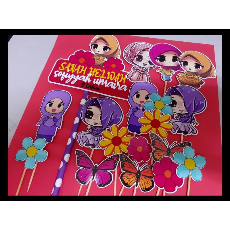 MUSLIMAH CAKE TOPPER ..BOLEH LETAK NAMA | Shopee Malaysia